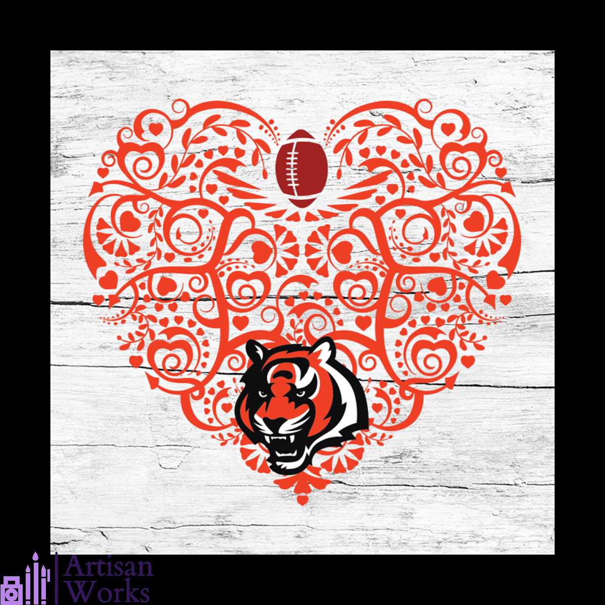 Cincinnati Bengals, Heart SVG, NFL Svg, Football Svg, Cricut | Inspire ...