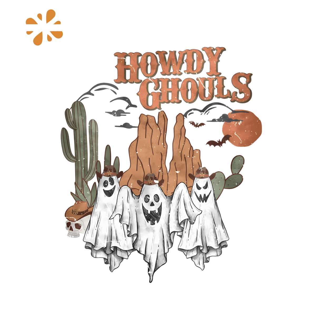 Western Halloween PNG Howdy Ghouls PNG Sublimation | Inspire Uplift
