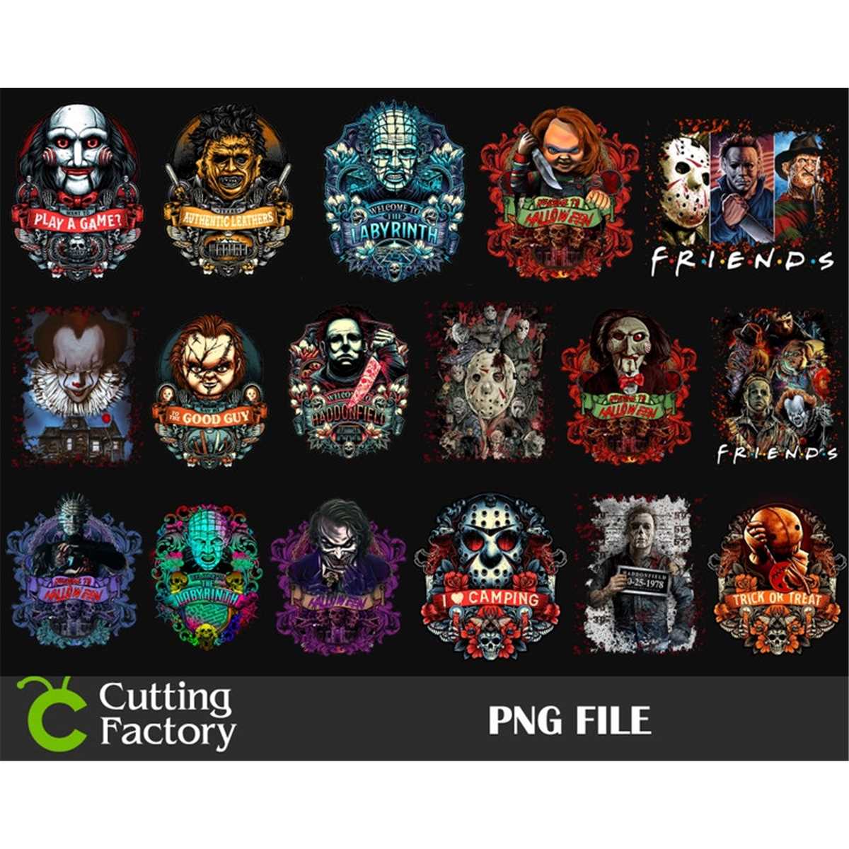 Horror Characters Clipart Bundle, Horror Character Png Bundl - Inspire ...