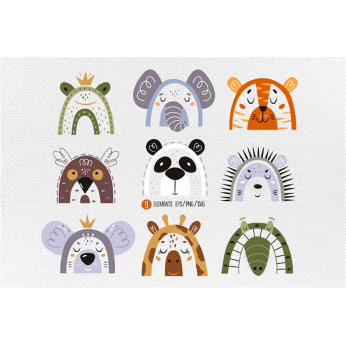 Animal Face Clipart Set,Animal Svg | Doodle Svg | cute anima | Inspire ...