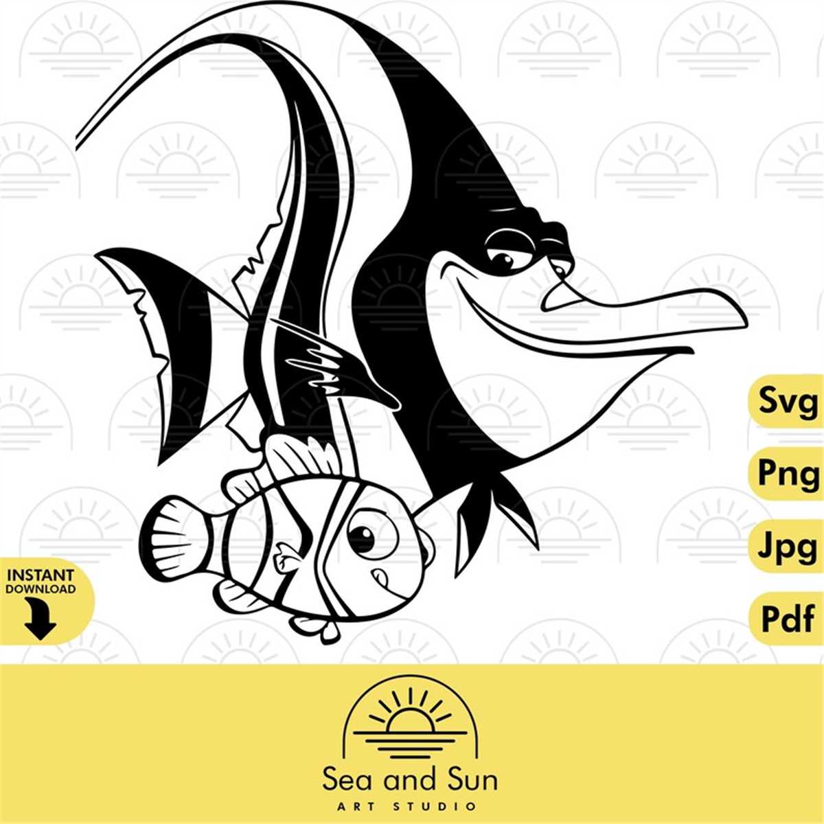 Finding nemo Svg Clip art Files, Gill, Nemo, Minnie, Mouse, - Inspire ...