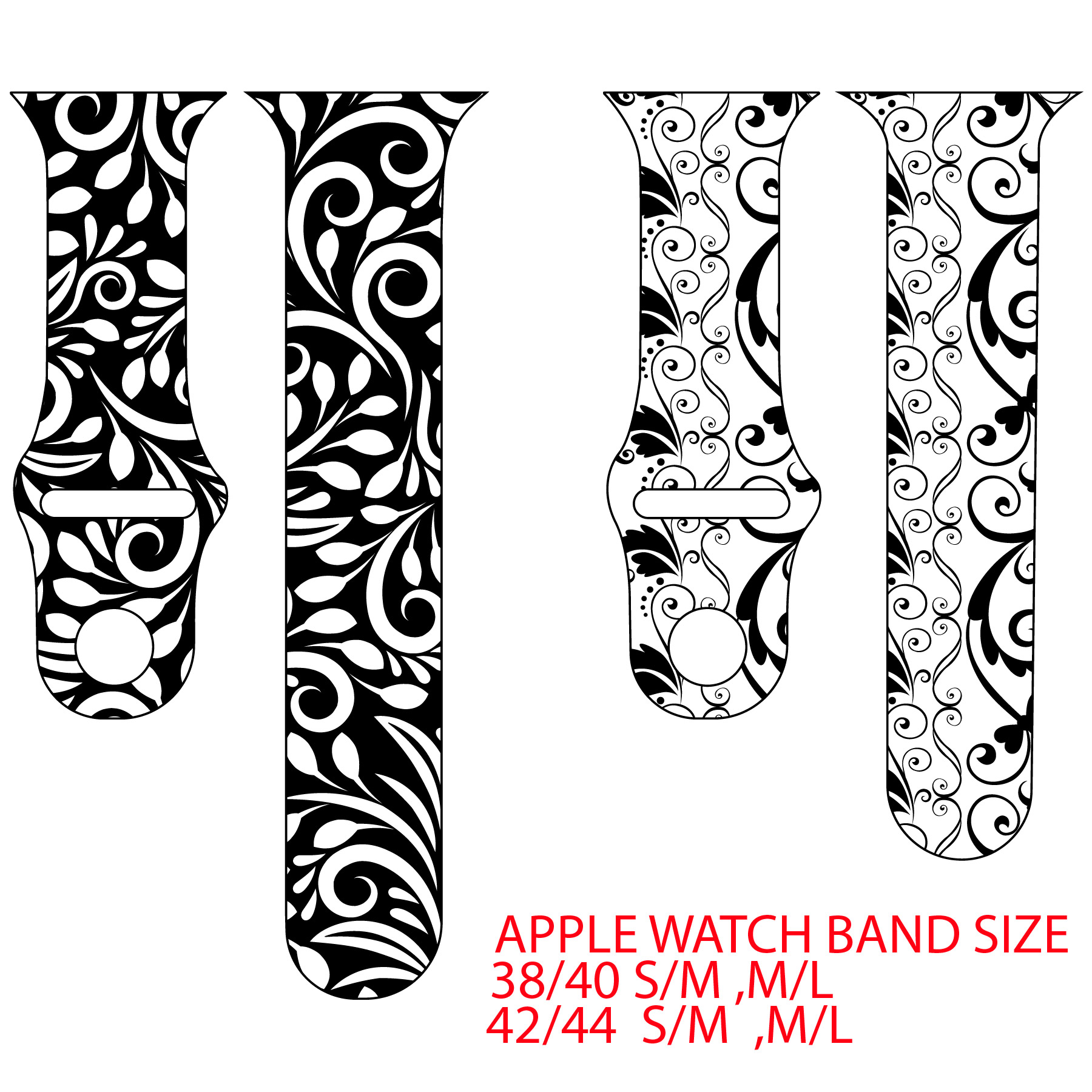 apple watch belt laser engraving patterns svg file | Inspire Uplift