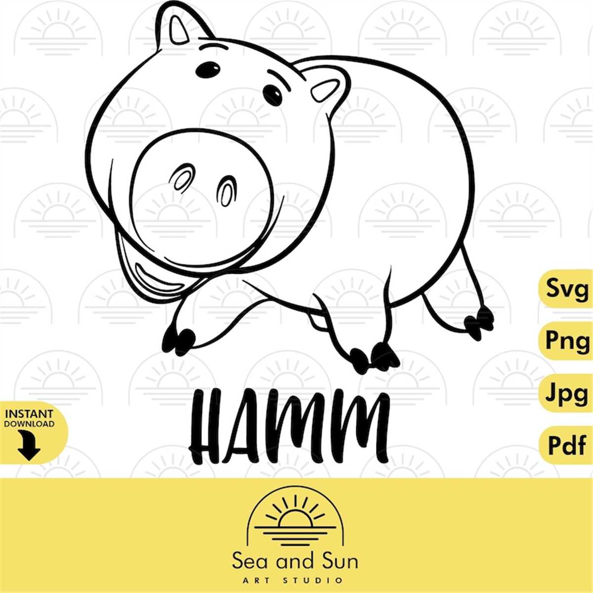 Vector Hamm Toy Story Svg, Hamm Disneyland Ears Svg, Png Toy | Inspire ...