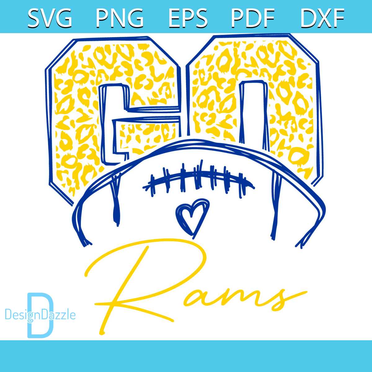 Go Rams Football Leopard Pattern Svg, Los Angeles Rams Footb | Inspire ...