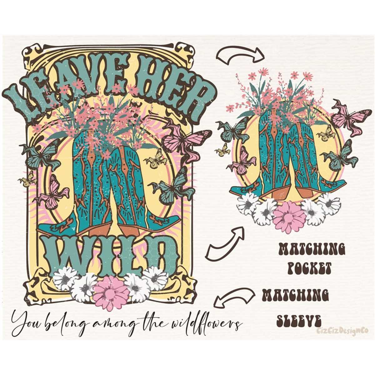 Leave Her Wild Western Pocket Png, Western Sublimations, Wes | Inspire ...