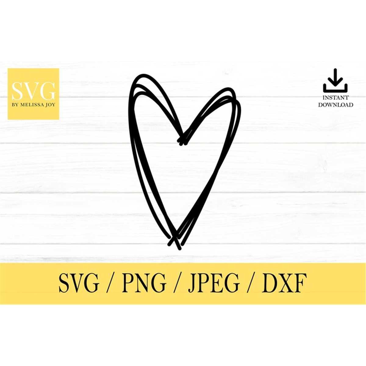 Heart SVG, Drawn Heart, Shape, svg, png, dxf, jpeg, Digital | Inspire ...