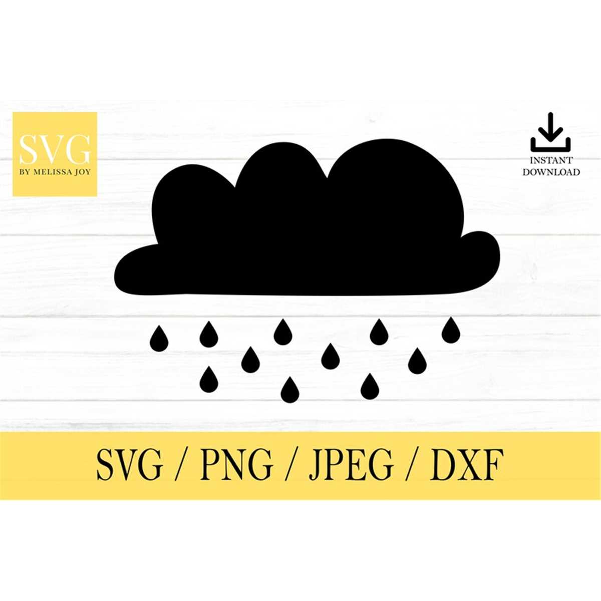 Rain Cloud SVG, Storm, Shape, svg, png, dxf, jpeg, Digital D - Inspire ...