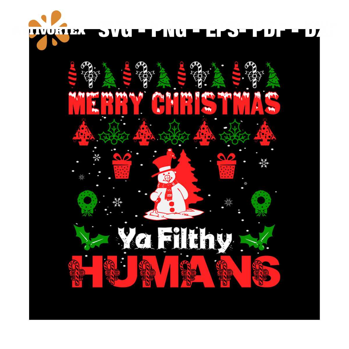Merry Christmas Ya Filthy Humans Svg, Christmas Svg, Merry C | Inspire ...