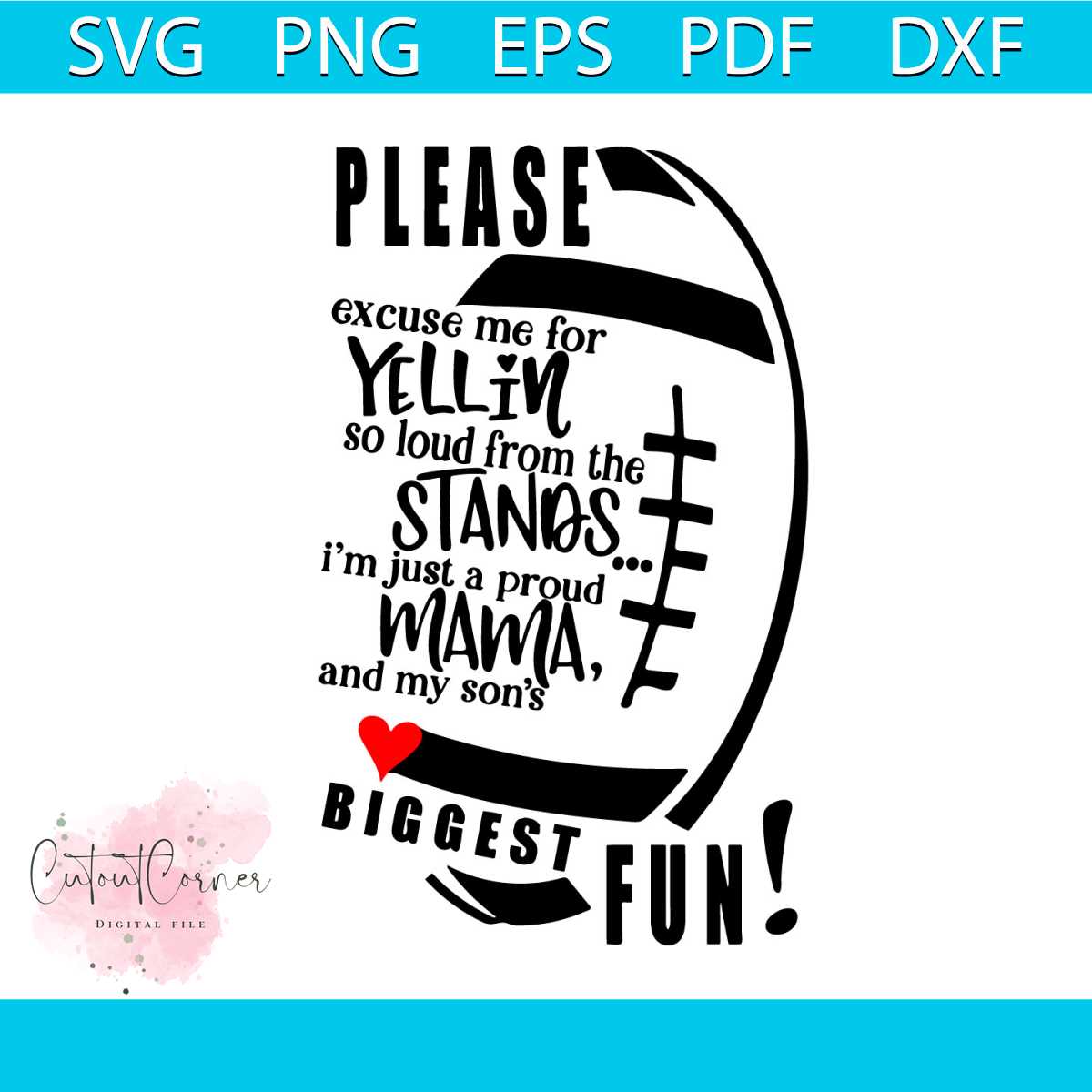 Please Excuse Me For Yell In Svg, Sport Svg, Football Svg, F | Inspire ...