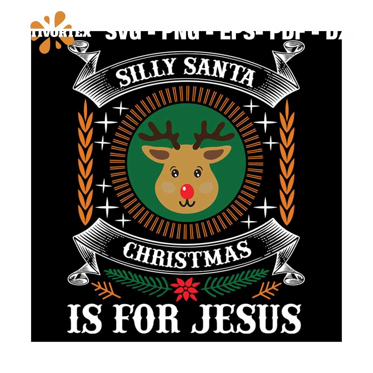 Silly Santa Christmas Is For Jesus Reindeer Face Svg, Christ | Inspire ...