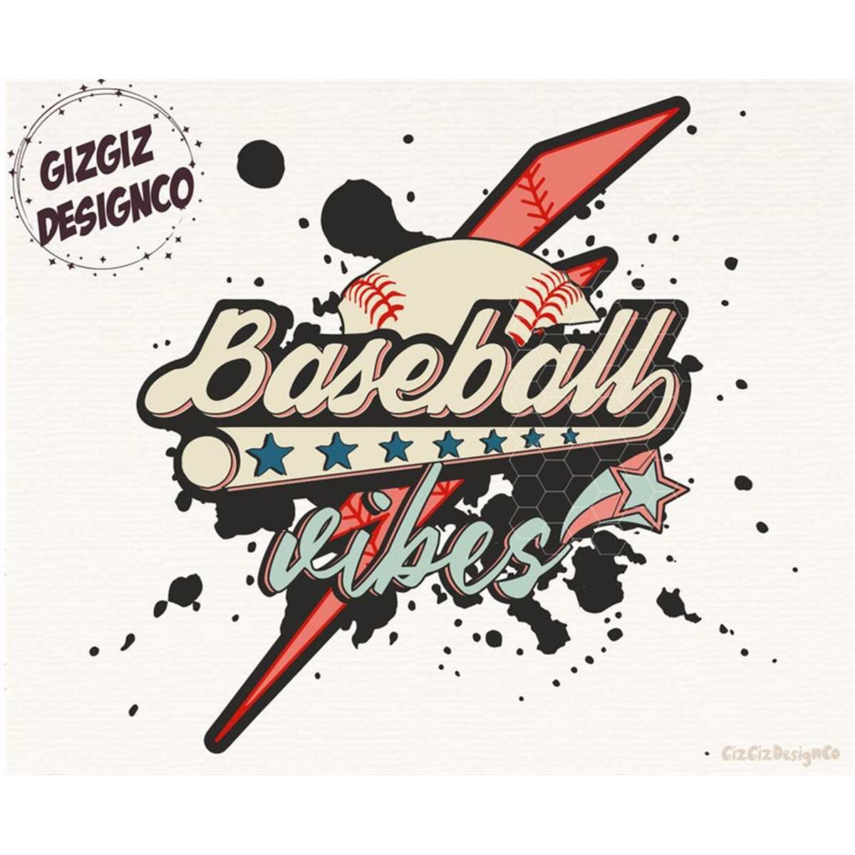Retro Baseball PNG Lightning Bolt Sport PNG Digital, Basebal | Inspire ...