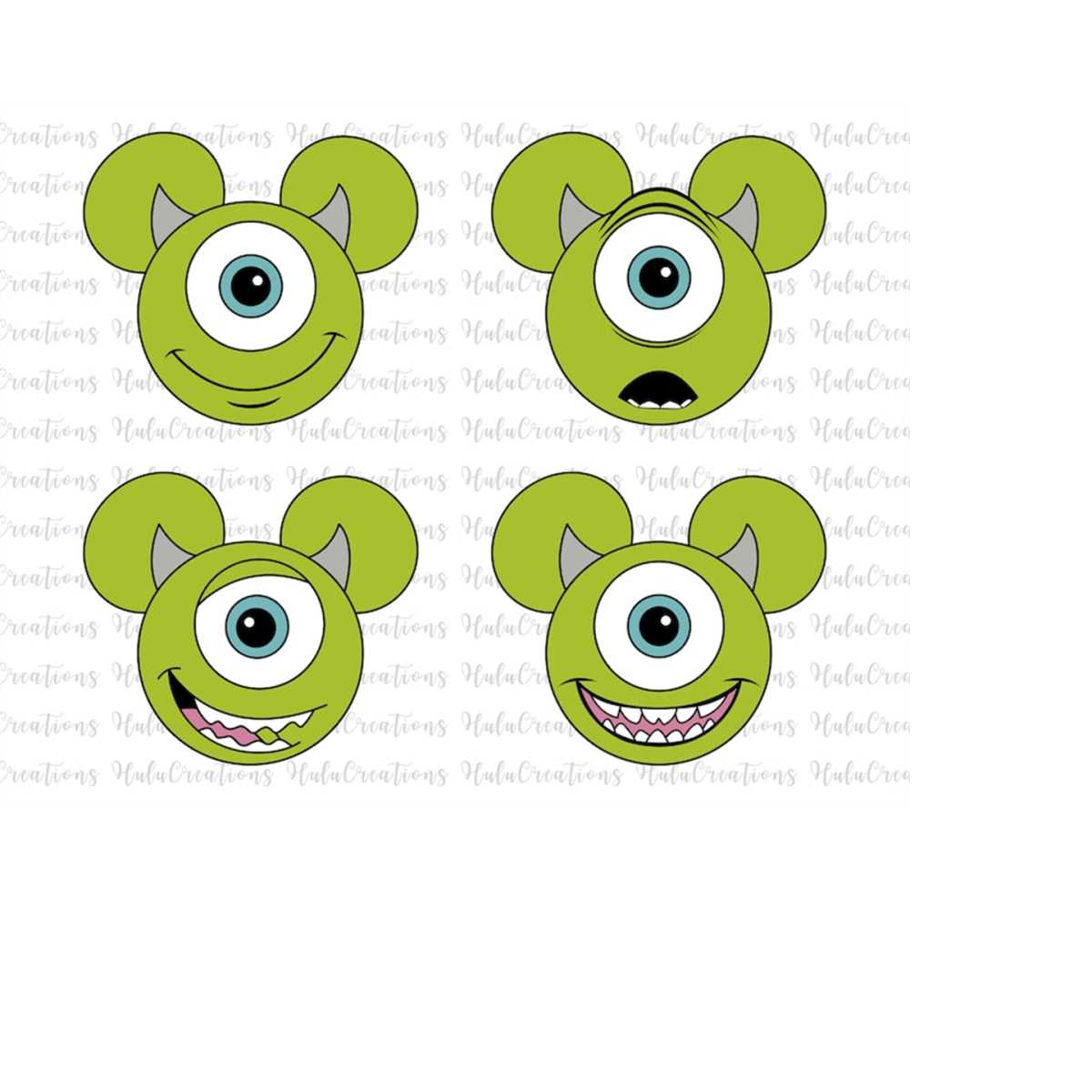 Mouse Shaped Set Svg Png, Monster Faces Svg, Green Monster S | Inspire ...