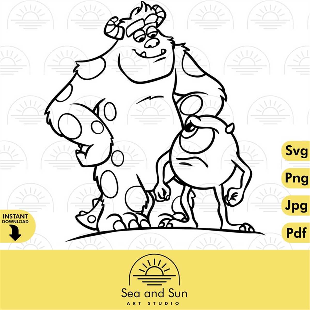 Monsters Inc Svg Clip art Files, James P Sullyvan, Mike Icon | Inspire ...