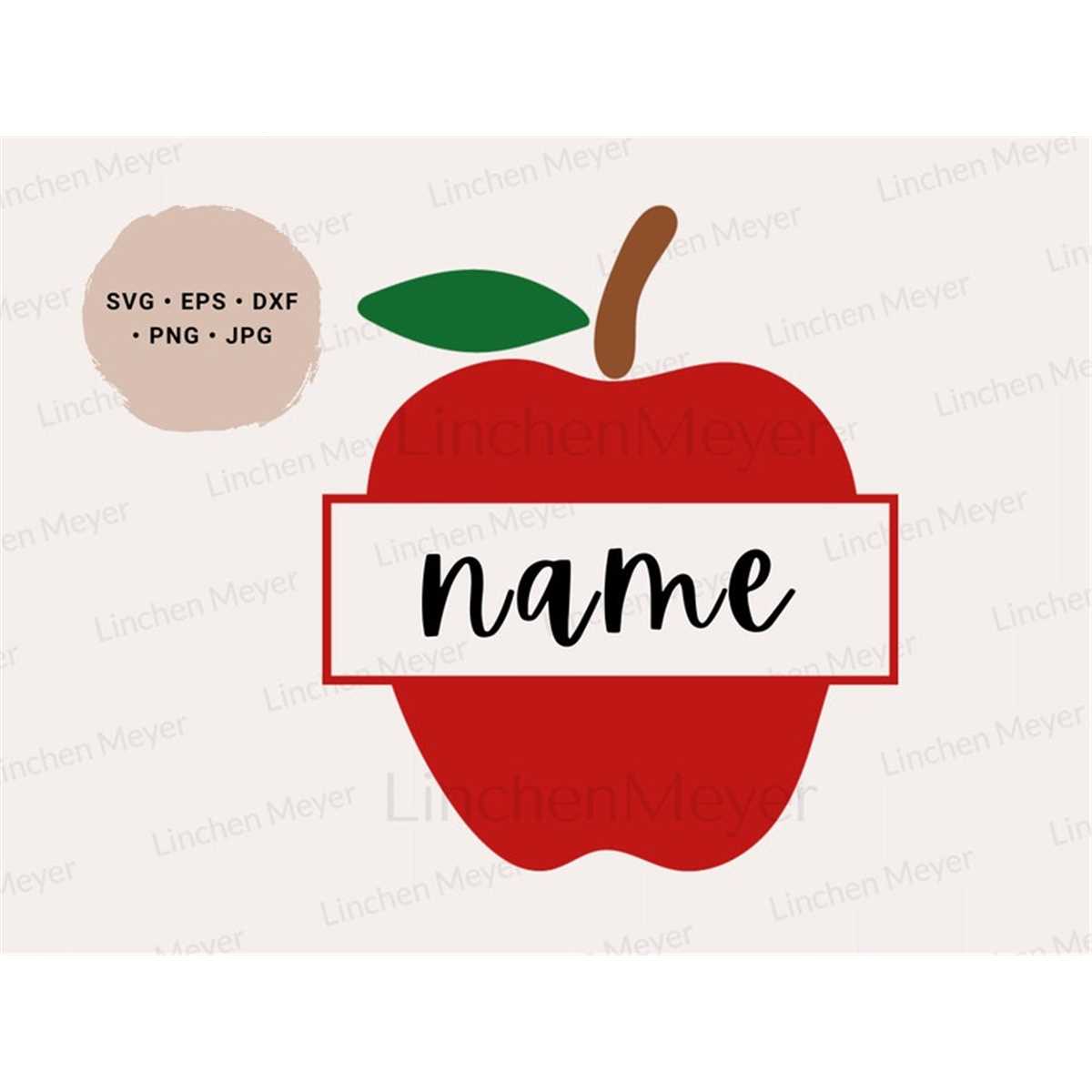 Apple Name Frame Svg, Apple Clipart, Apple Svg Cute File for - Inspire ...
