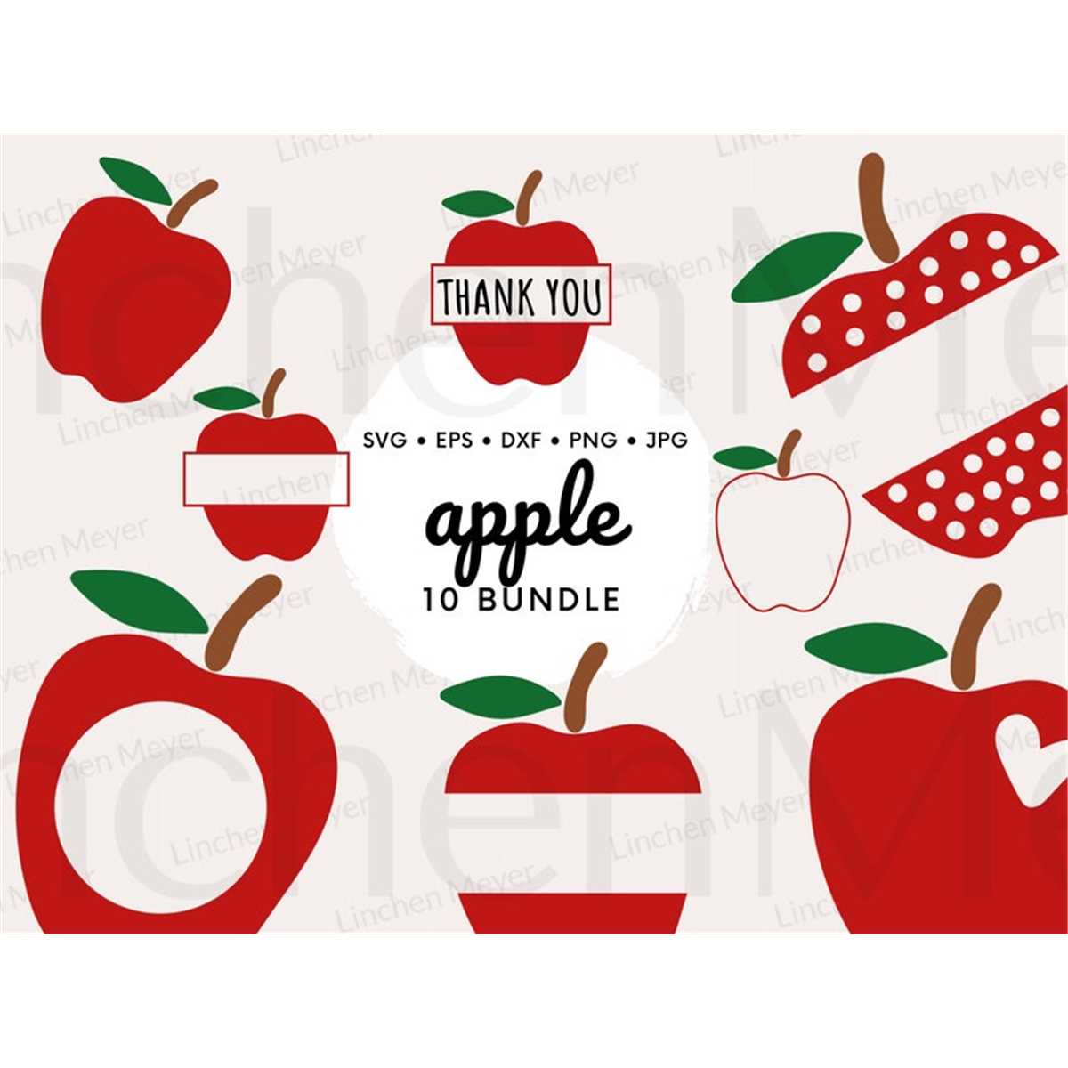 Apple Name Frame Svg Bundle, Apple Svg Cut File, Apple Heart | Inspire ...