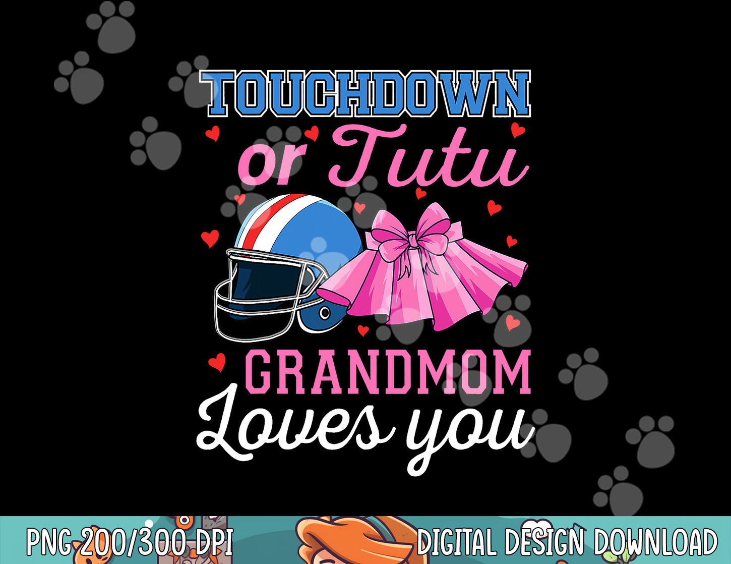 Touchdown or Tutu Grandmom Loves You Football BabyShower png | Inspire ...