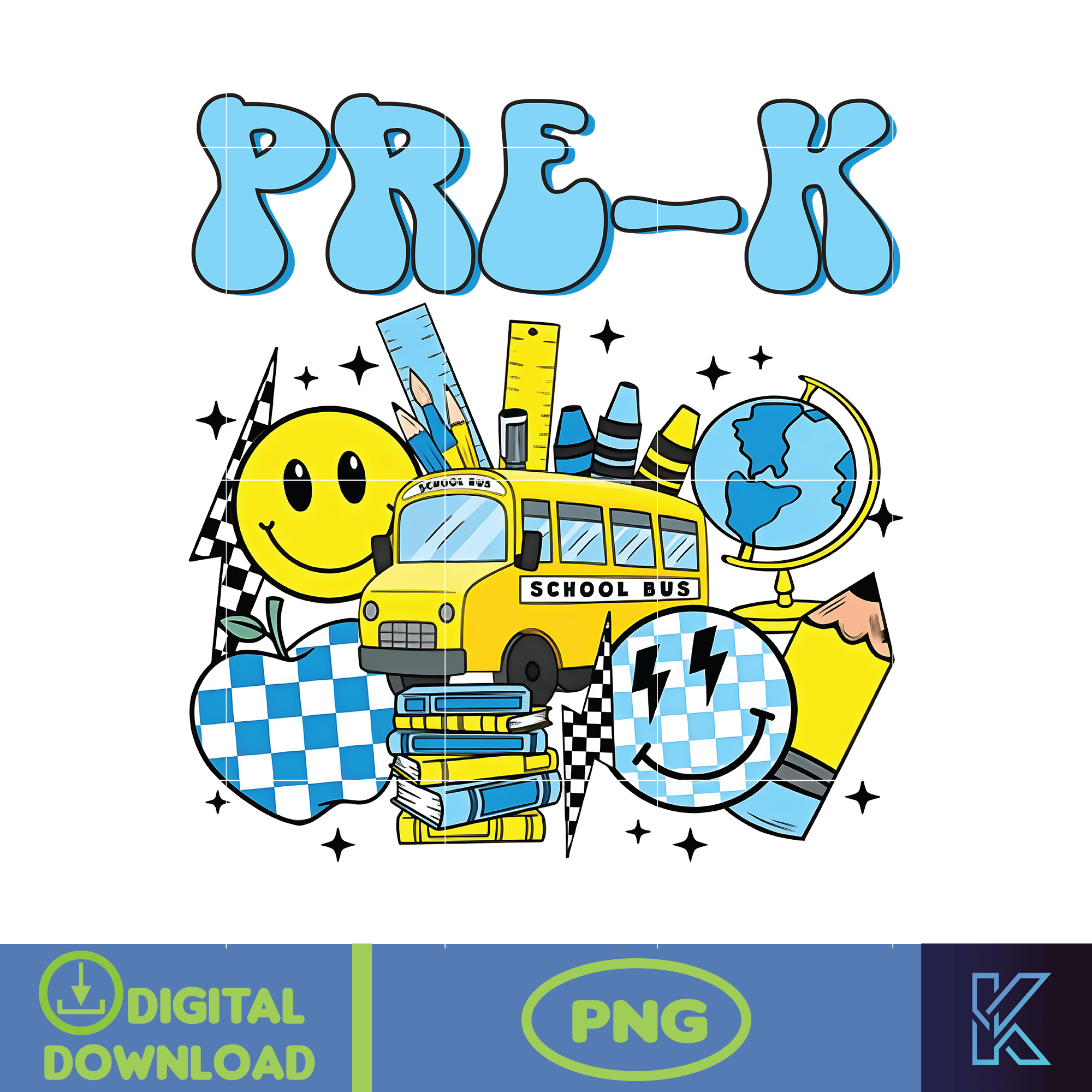 Back to School Png, Kindergarten, Pre K PNG, First Day Of Sc - Inspire ...