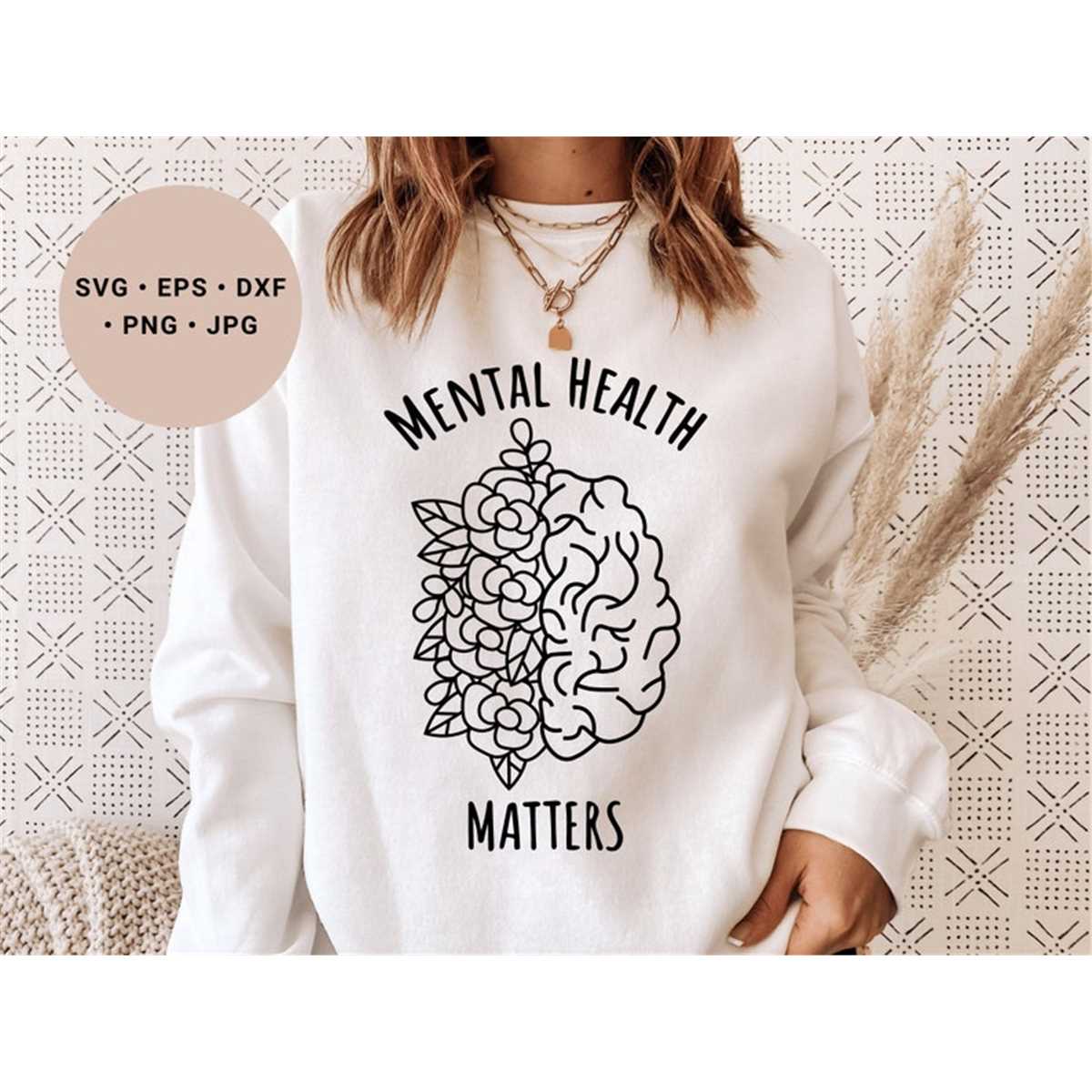 Flowery Brain Anatomy Svg, Mental Health Matters Svg, Floral | Inspire ...
