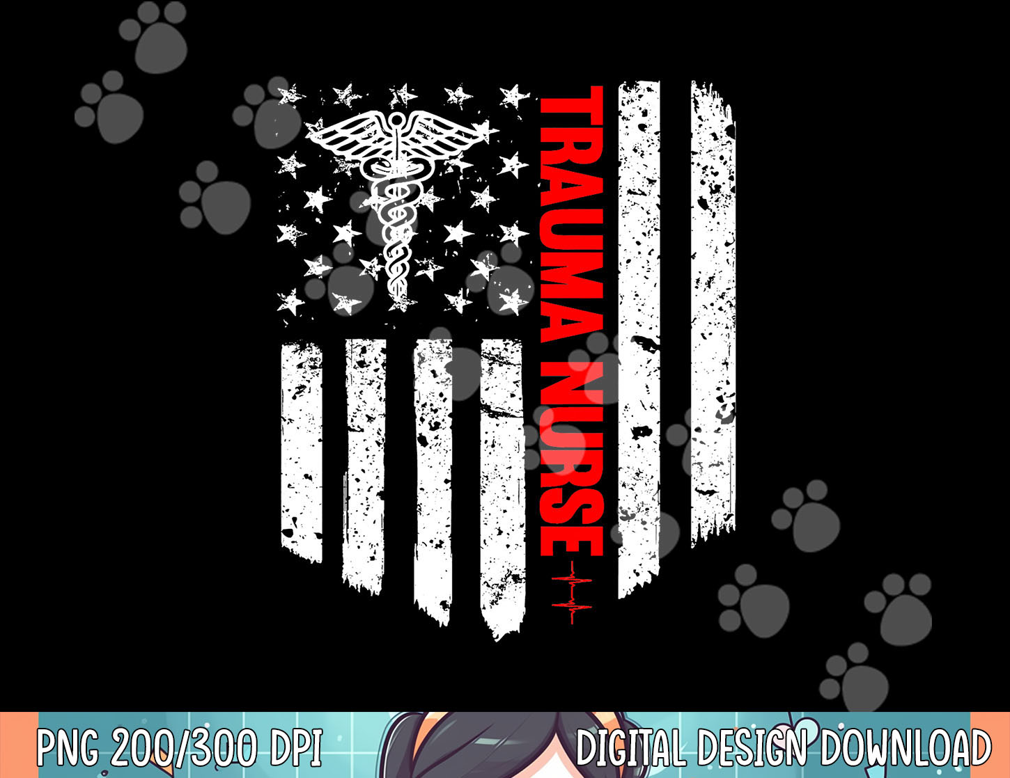 Trauma Nurse American Flag Patriotic Registered Nurse Gift p | Inspire ...