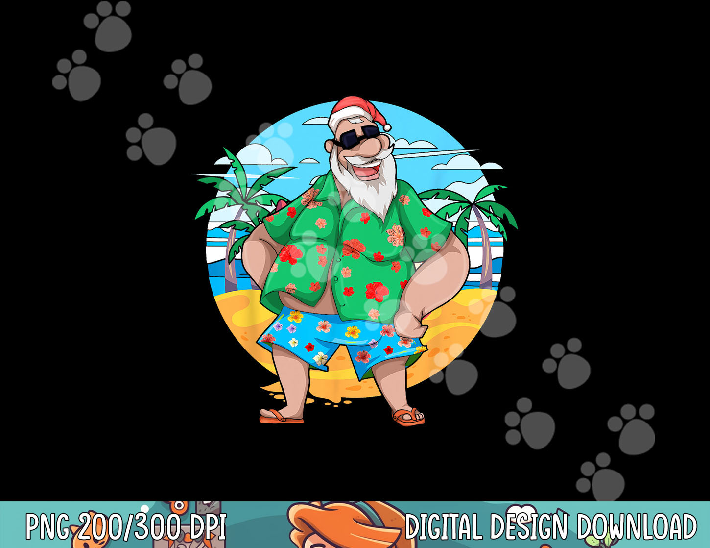 Tropical Summer Santa Claus Palm Trees Christmas In July pn | Inspire ...