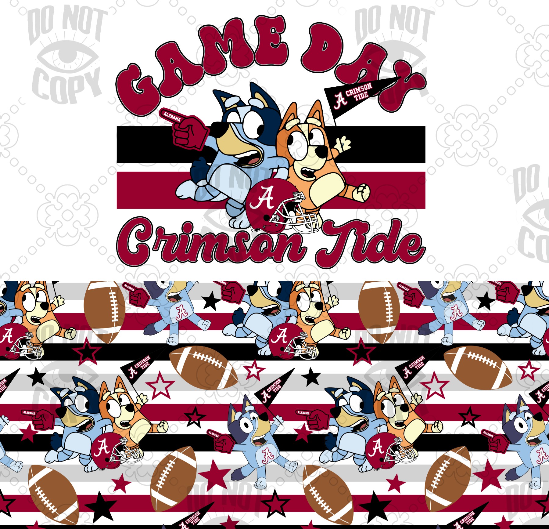 Game Day Football Bluey clipart png Alabama Bama Biggest Fan | Inspire ...