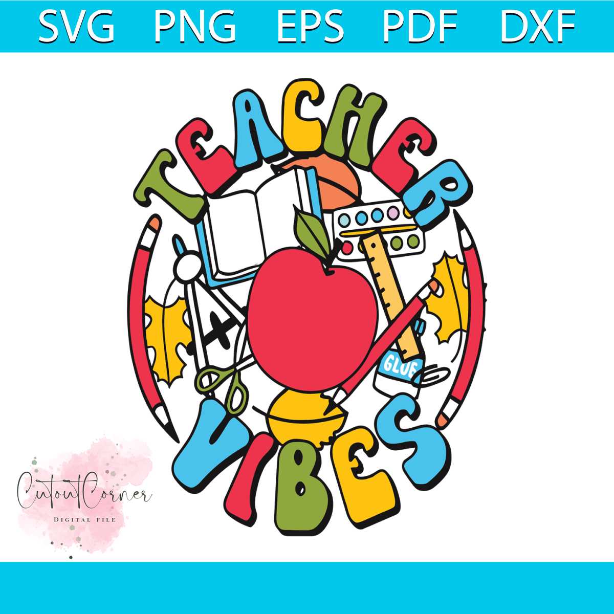 Cute Teacher Vibes Cool Teacher Life SVG Cutting Digital Fil | Inspire ...