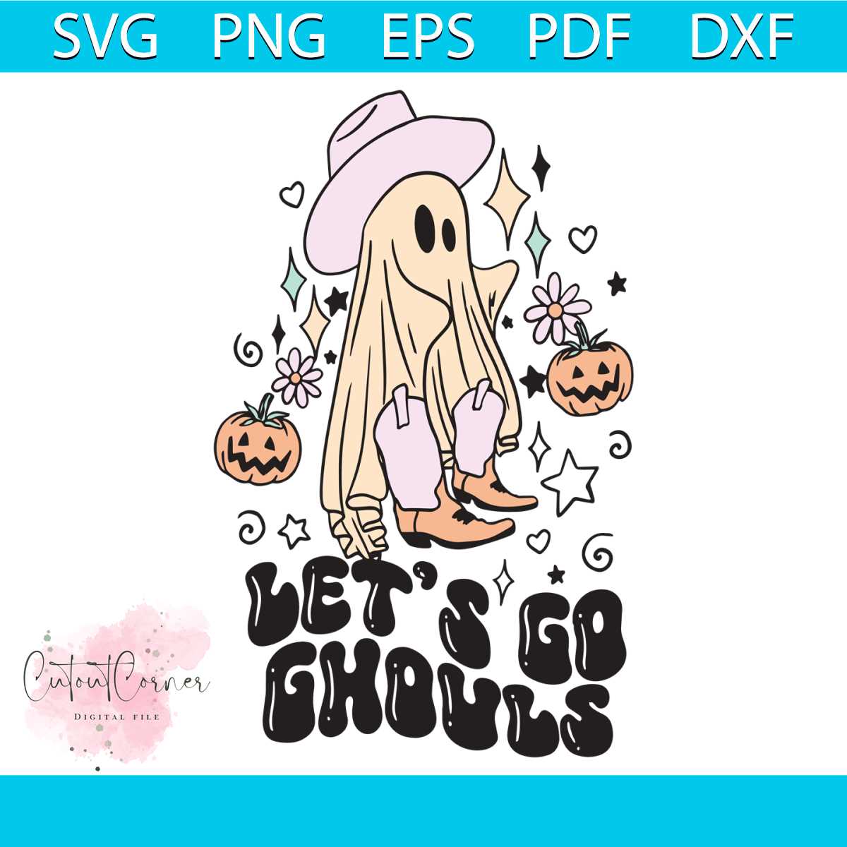 Lets Go Ghouls Halloween Funny Ghost SVG Cutting File | Inspire Uplift
