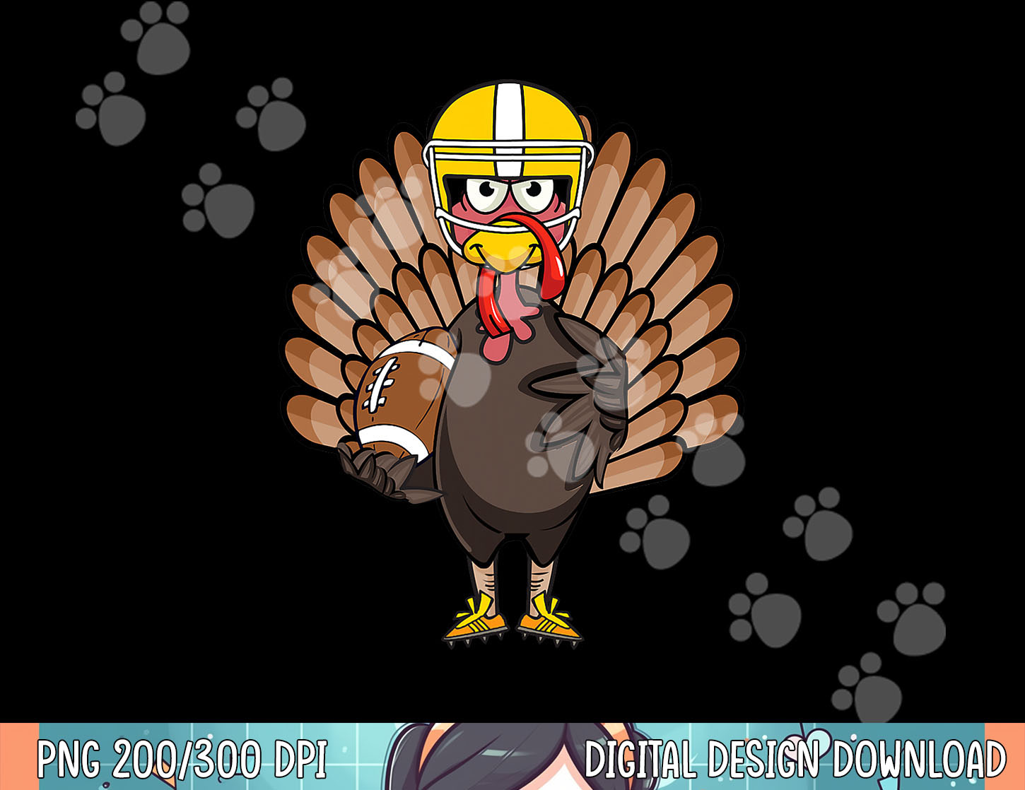 Turkey Football Thanksgiving Turkey Bowl Gift png, sublimati | Inspire ...