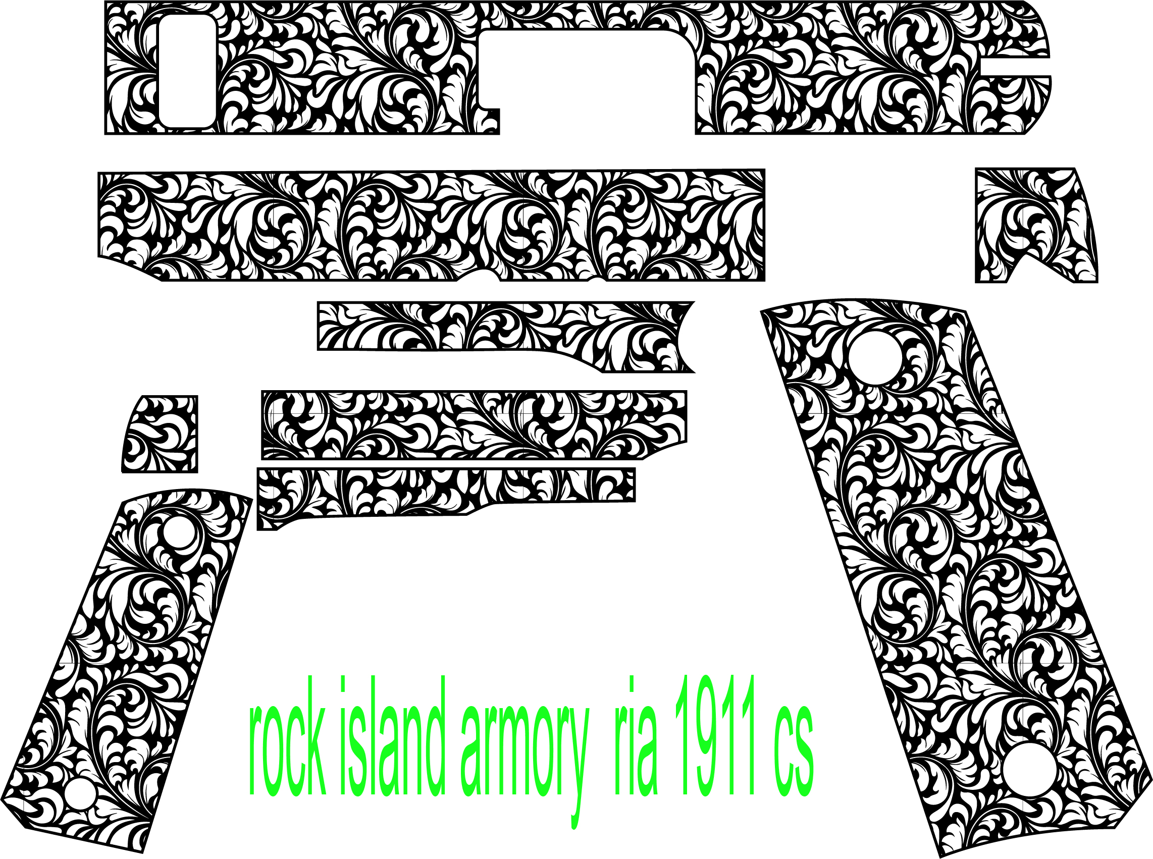 1911 rock island armory full seamless floral Hawaii-themed s - Inspire ...