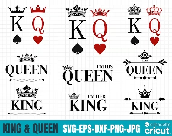 King and Queen Bundle 500 | Majestic SVG Designs for Royal C | Inspire ...