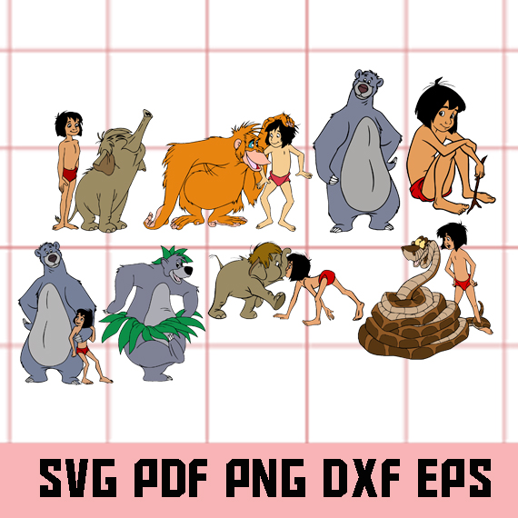 jungle book CLipart, jungle book Svg, jungle book dxf, jungl - Inspire ...