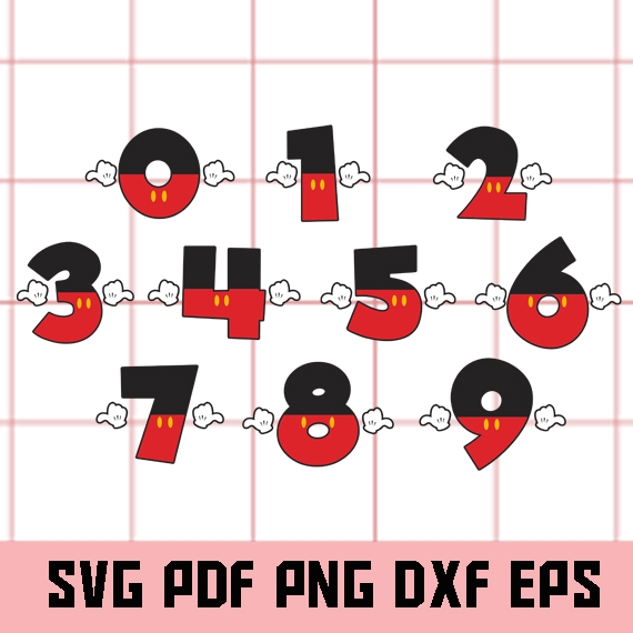 Mickey Numbers Svg, Mickey Numbers Clipart, Mickey Numbers P - Inspire ...