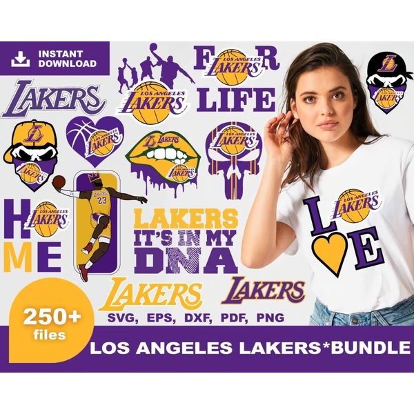 Lakers Bundle 250 | Sporty SVG Designs for Ultimate Fans | S | Inspire ...