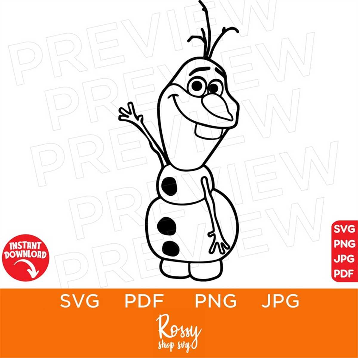 Olaf SVG Disneyland Ears Clipart, Frozen Princess, Digital, | Inspire ...