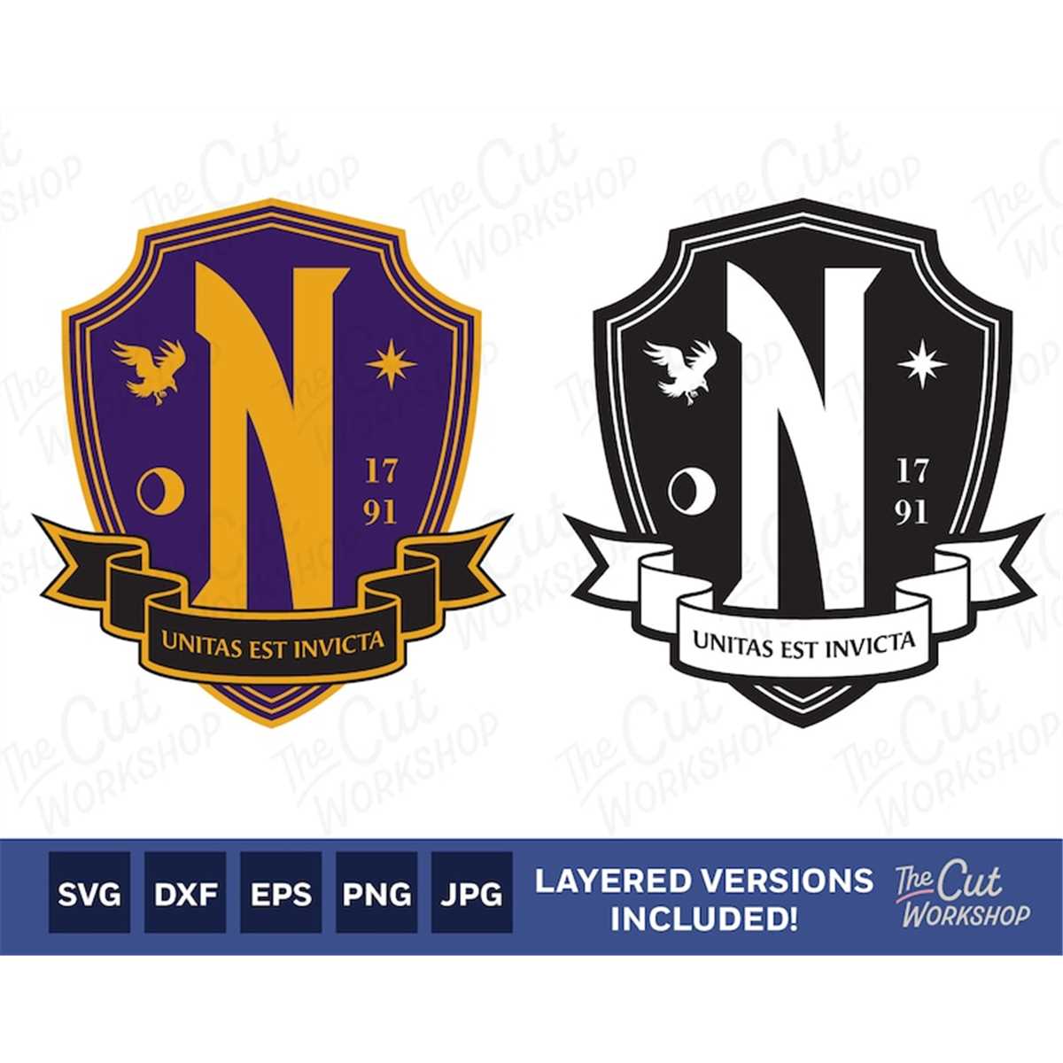 Never More Academy Badge Logo Wednesday | Layered SVG Clipar | Inspire ...