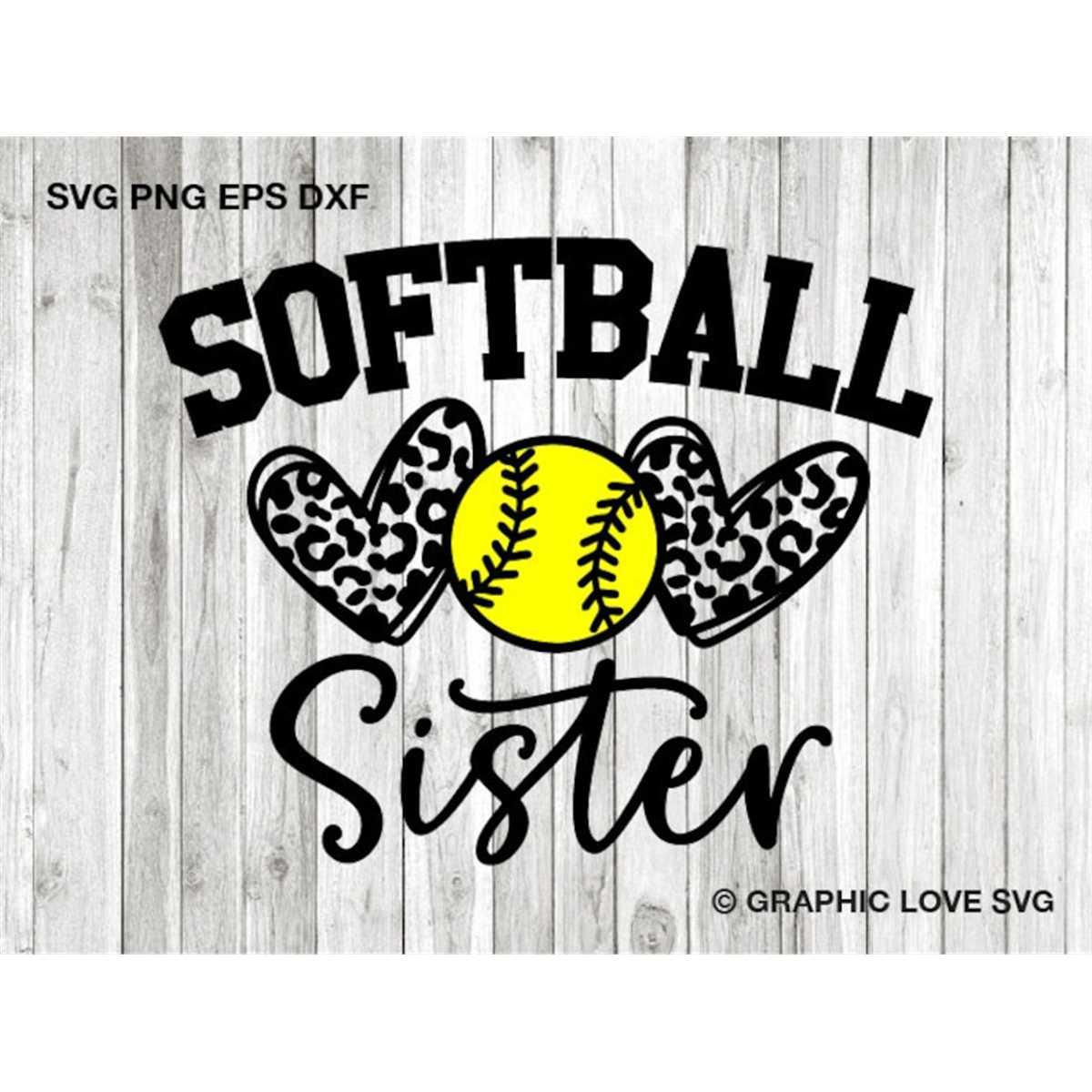 Softball Sister Svg, Leopard Heart Svg, Leopard Print Svg, S - Inspire ...