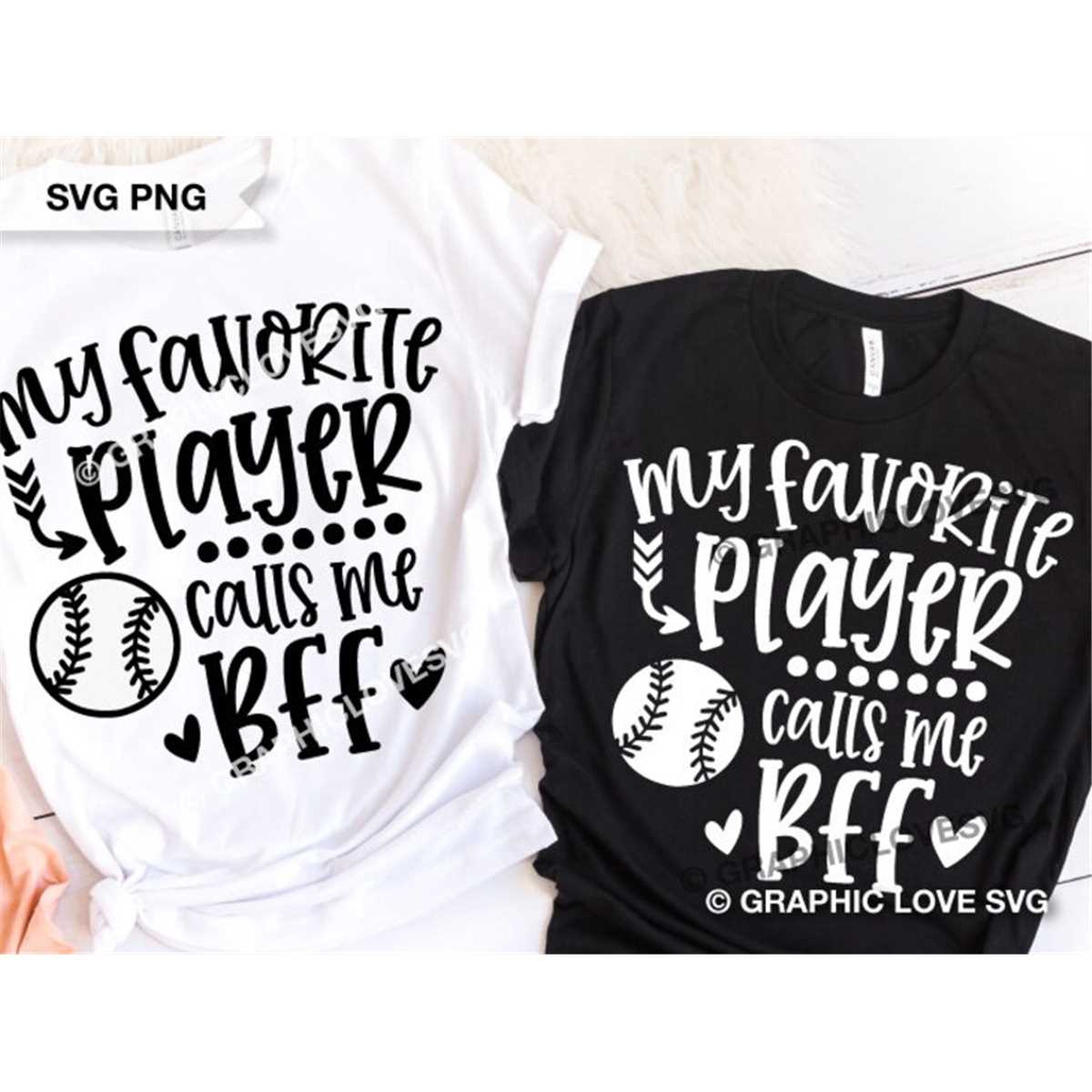 Baseball Bff Svg, My Favorite Player Calls Me Bff Svg, Baseb - Inspire ...