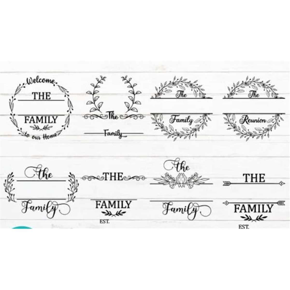 Family Monogram Frames Bundle, Family Name svg | Wedding Mo | Inspire Uplift