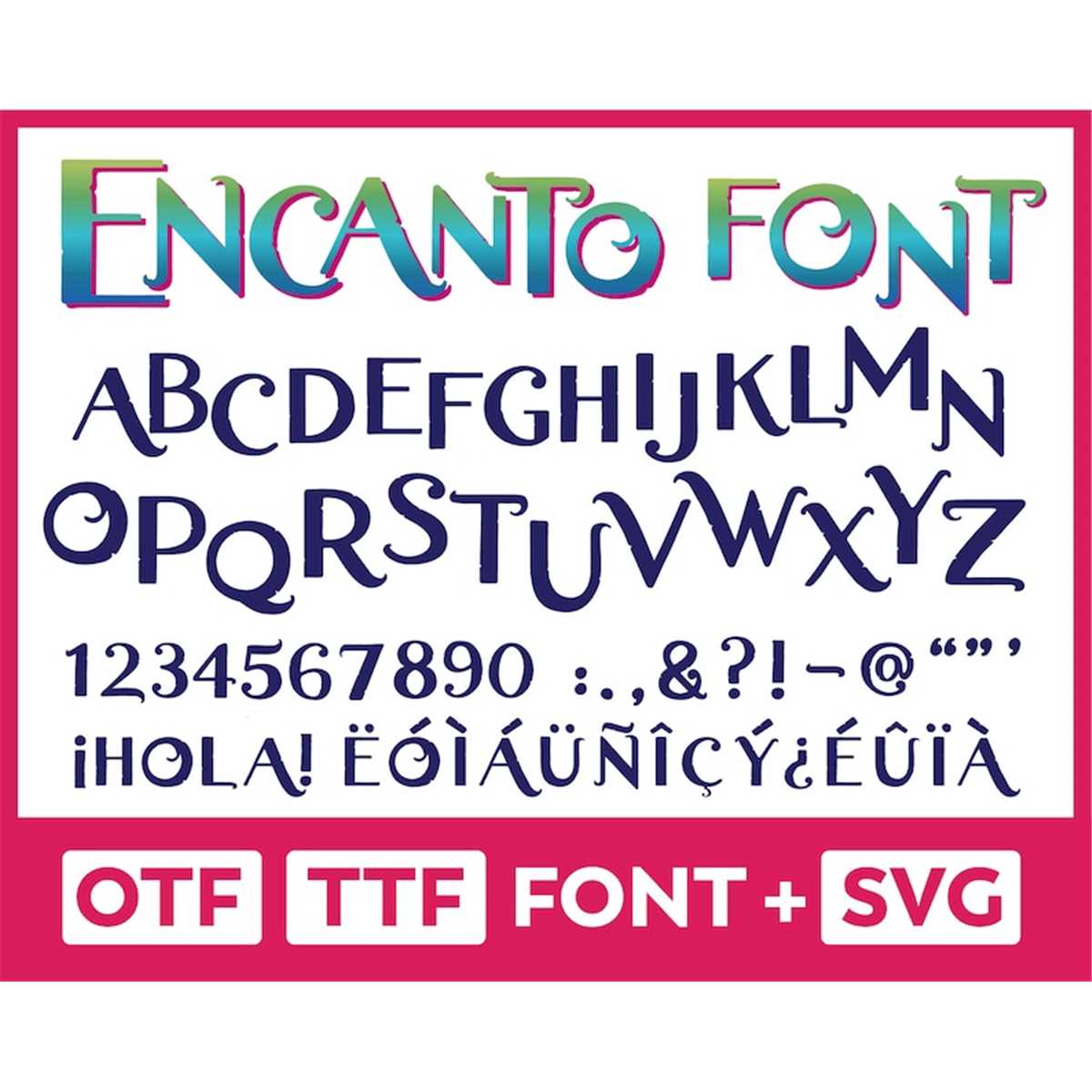 Encanto Font Alphabet OTF TTF SVG Digital Download Letters N - Inspire ...