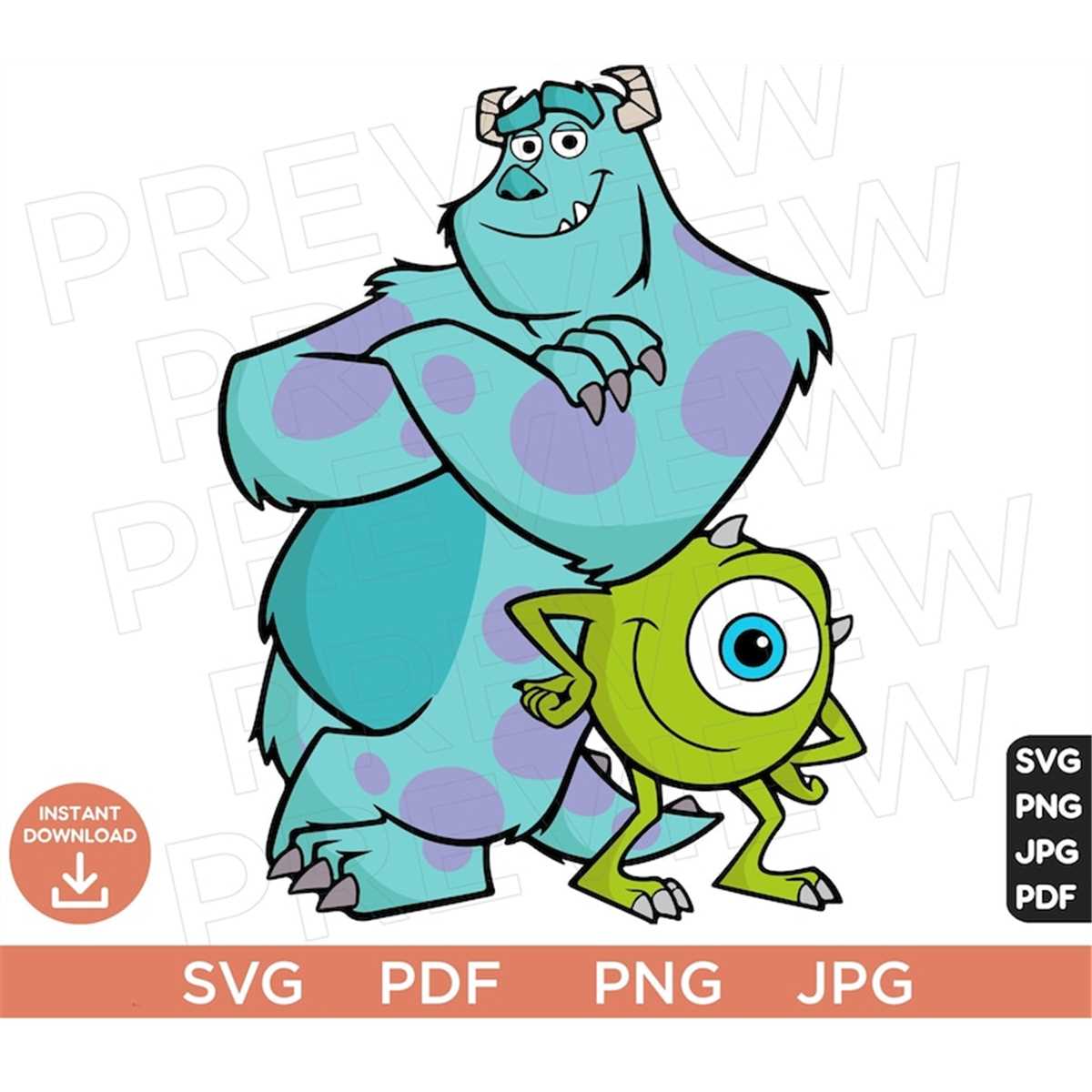 Monsters Inc SVG Ears, Sully Mike Monsters At Work Disneylan | Inspire ...