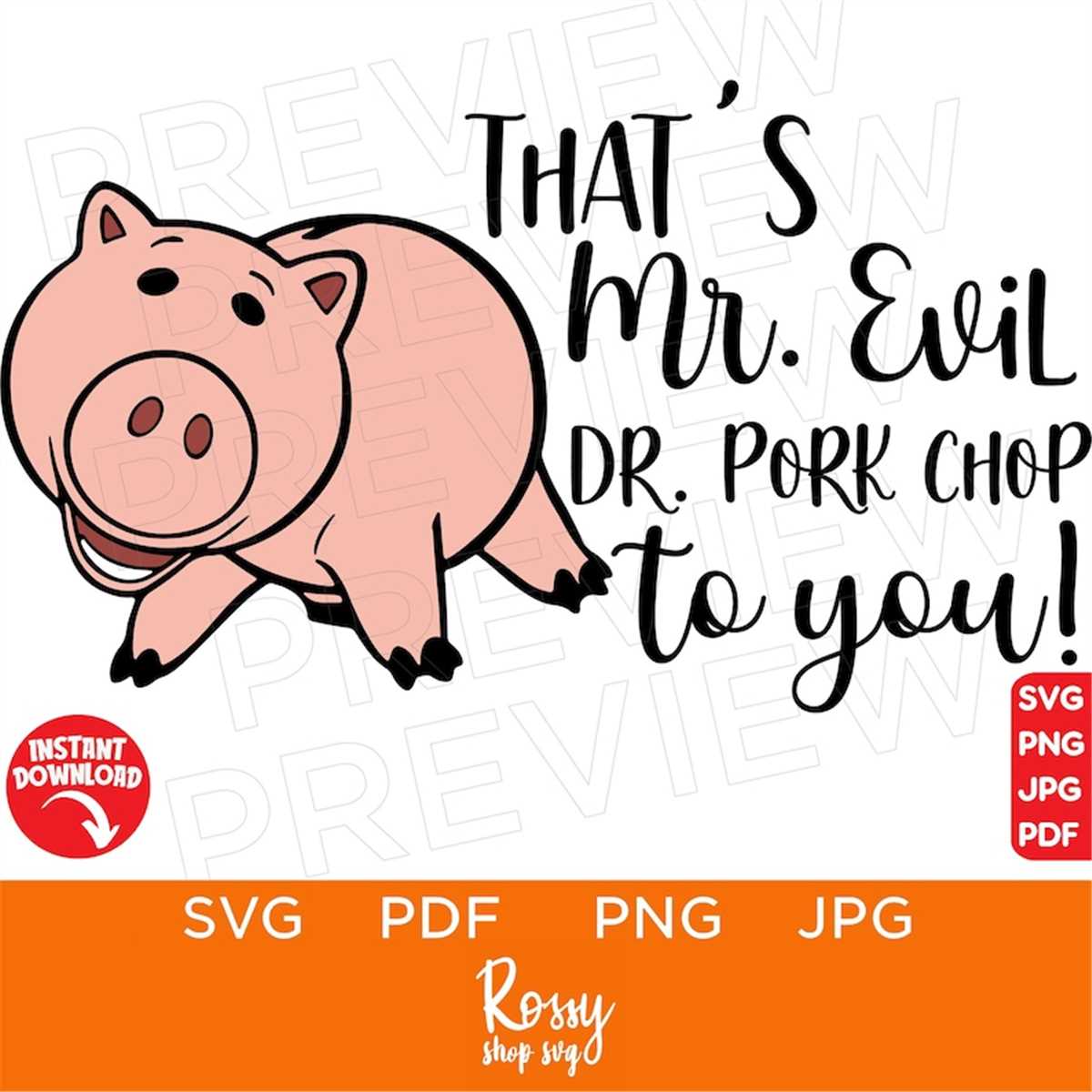 Mr Evil Dr Pork chop To You Svg, Hamm Toy Story Svg Ears svg | Inspire ...