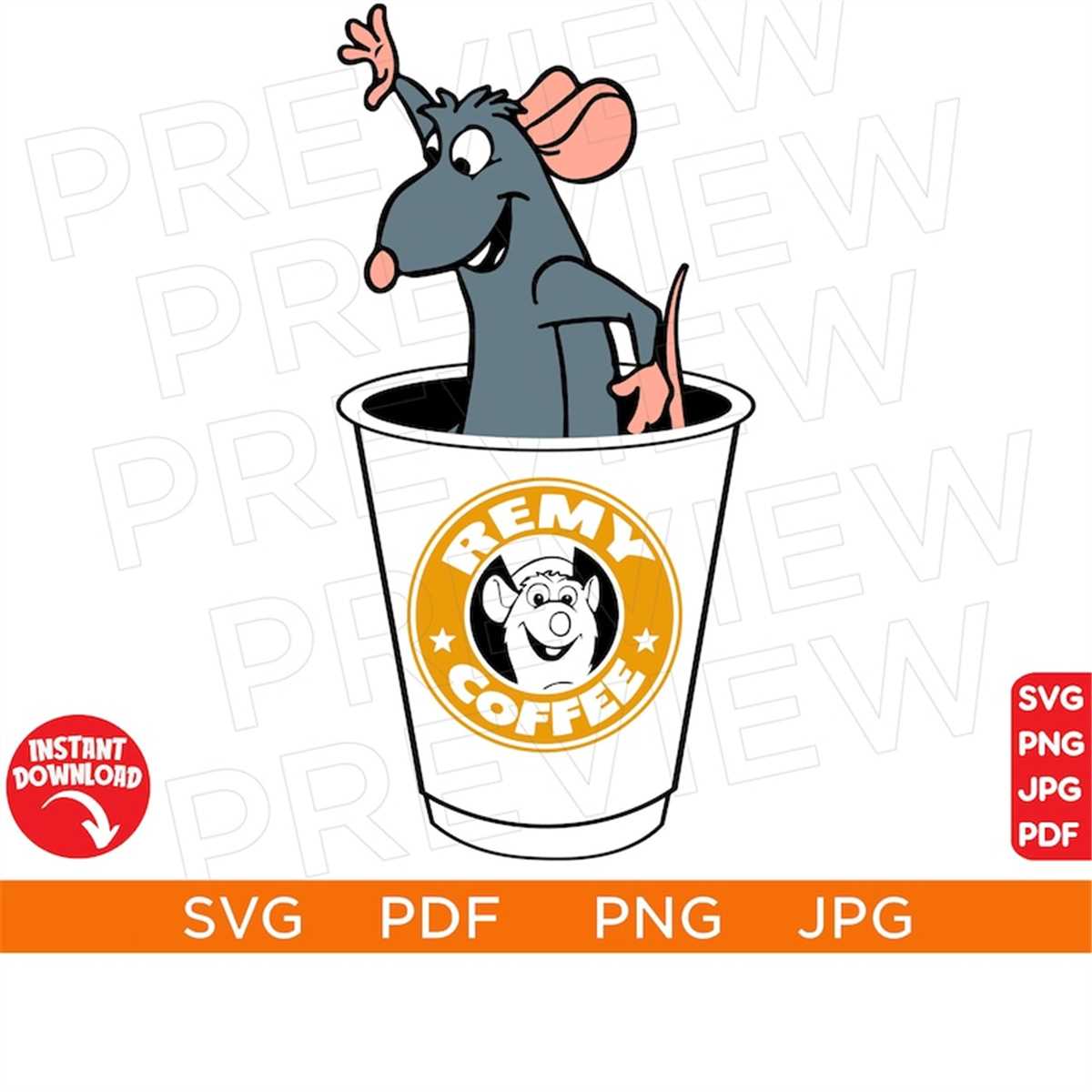 Ratatouille Coffee Svg Remy Mouse Ratatouille SVG Disneyland | Inspire ...