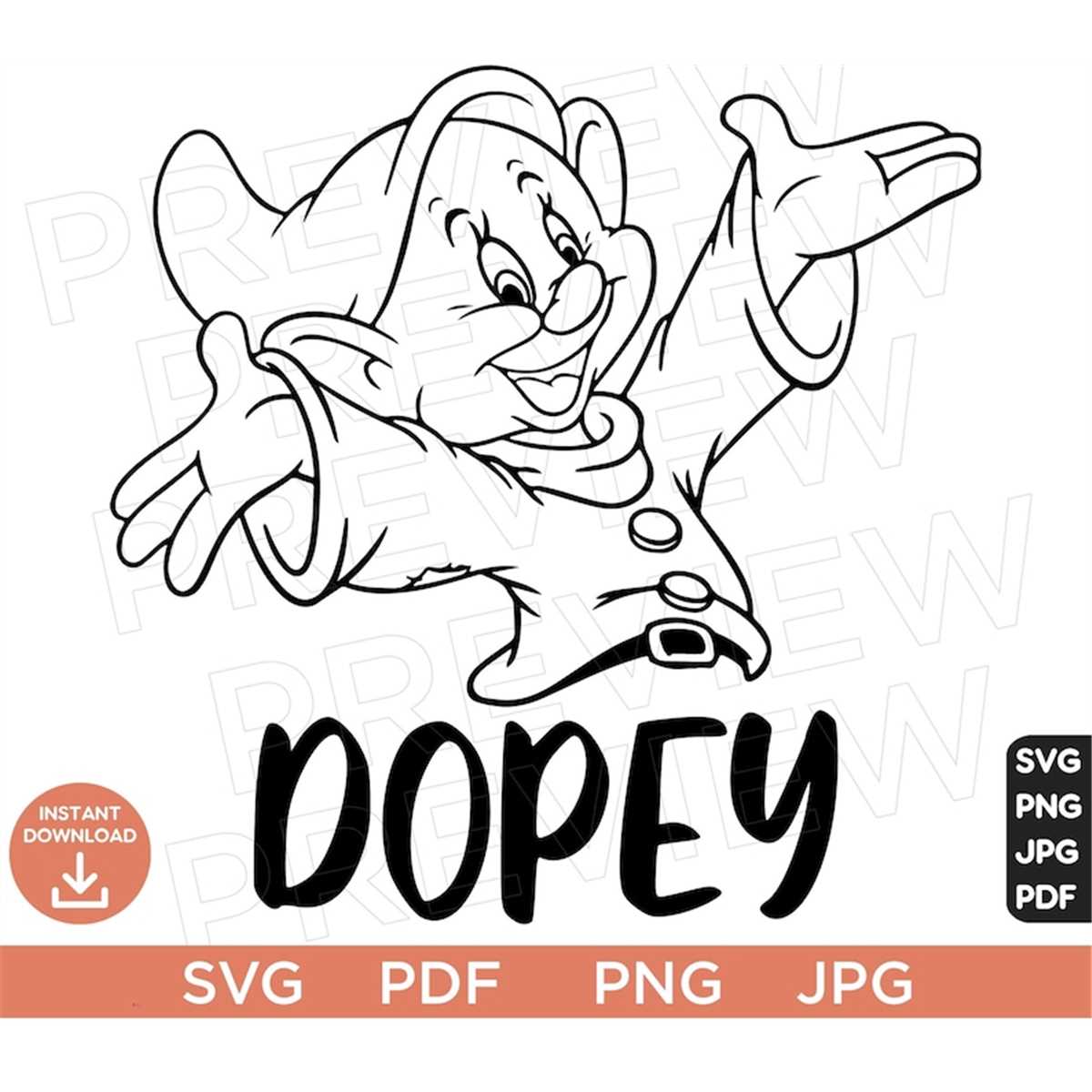Snow White and the Seven Dwarfs SVG, Dopey Dwarfs Svg , Disn | Inspire ...