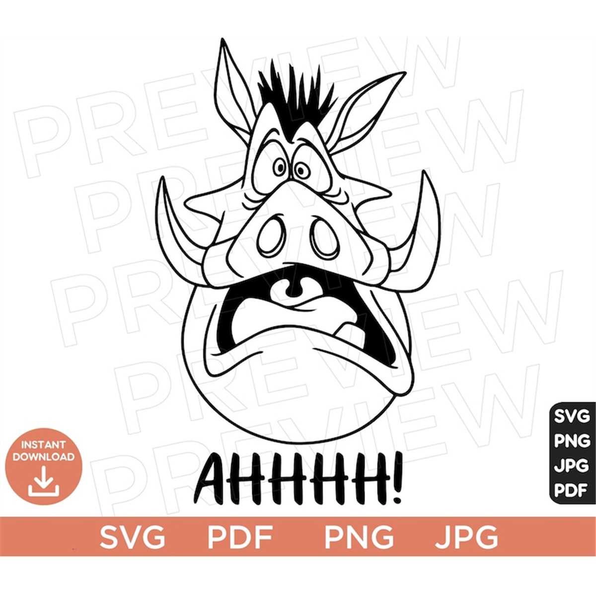 The Lion King SVG , Pumba Svg , Disneyland Ears Clipart Laye - Inspire ...