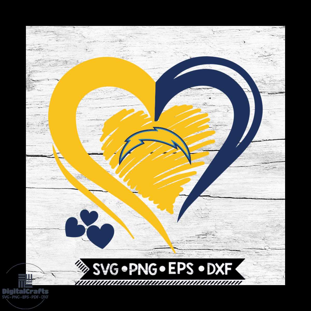 Los Angeles Chargers Love Svg, Heart Los Angeles Chargers Sv | Inspire ...