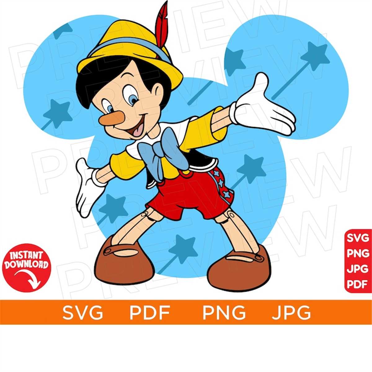 Vector Pinocchio SVG Disneyland Ears Pinocchio Disneyworld m | Inspire ...