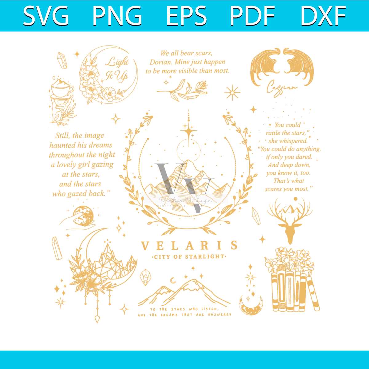 A Court of Thorns and Roses Velaris SVG Digital Cricut File | Inspire ...