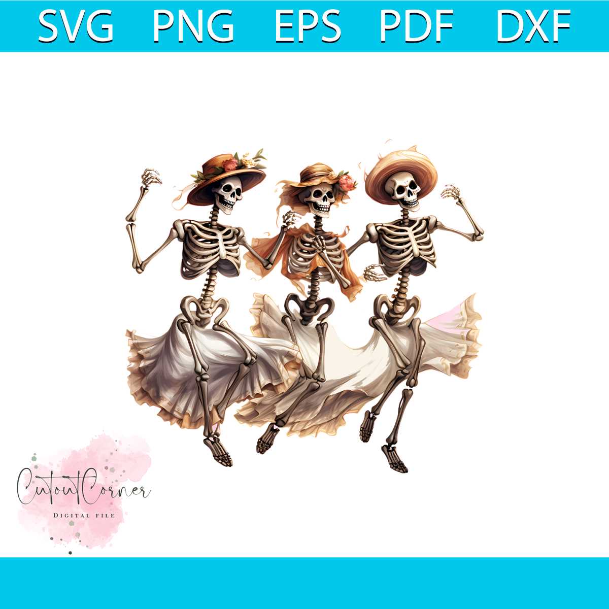 Cute Dancing Skeletons Halloween Png Download Inspire Uplift