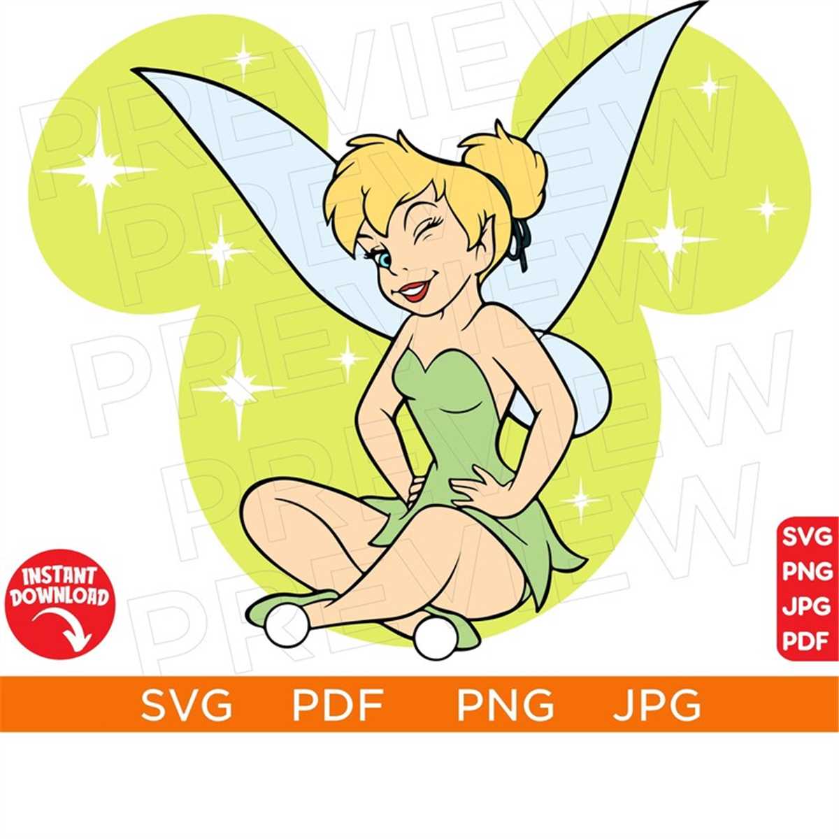 Tinkerbell Vector SVG, Peter Pan SVG, Disneyland Ears clipar - Inspire Uplift