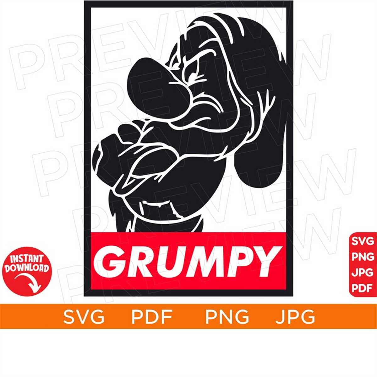 Grumpy happy face SVG, Snow White Seven Dwarfs SVG Grumpy Dw | Inspire ...